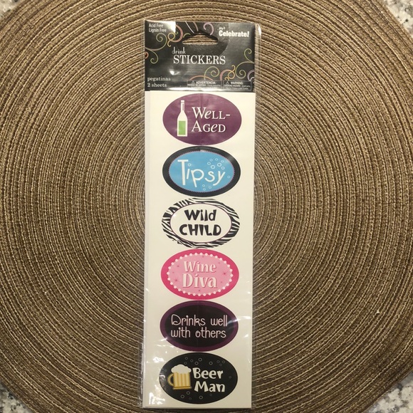 Way To Celebrate | Office | Drink Stickers Wine Diva Beer Man | Poshmark